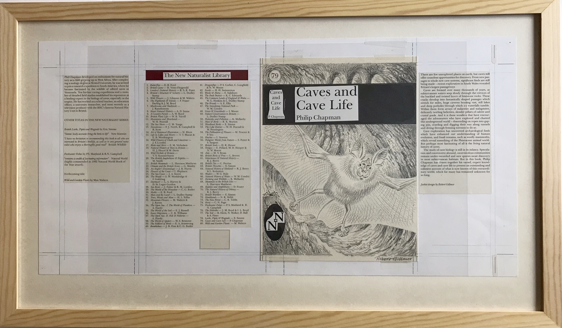 ROBERT GILLMOR, CAVES AND CAVE LIFE , ORIGINAL DRAWING AND LAYOUT, NEW ...