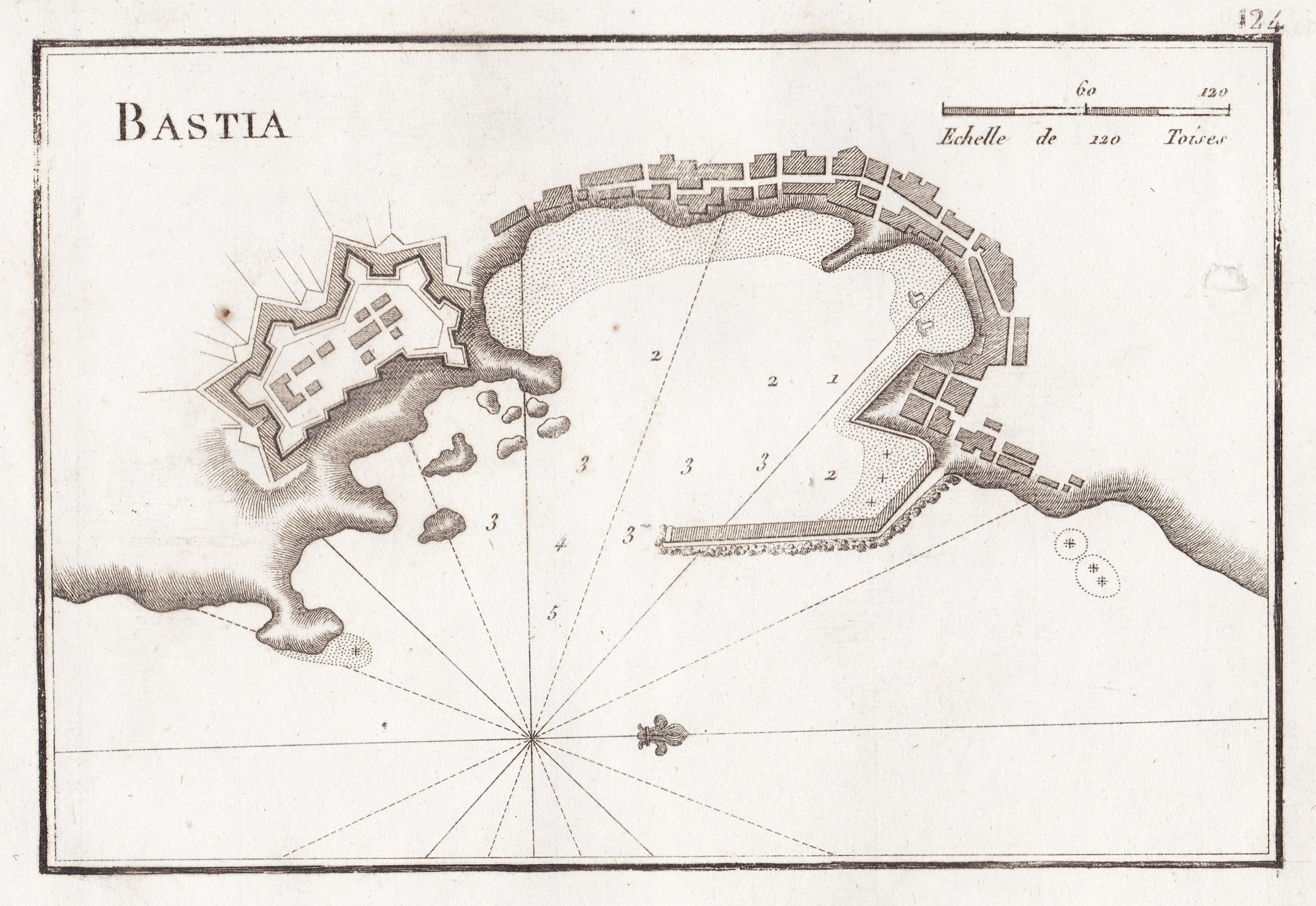"Bastia" - Corse Corsica Bastia Korsika carte by Roux, Joseph (1725 ...