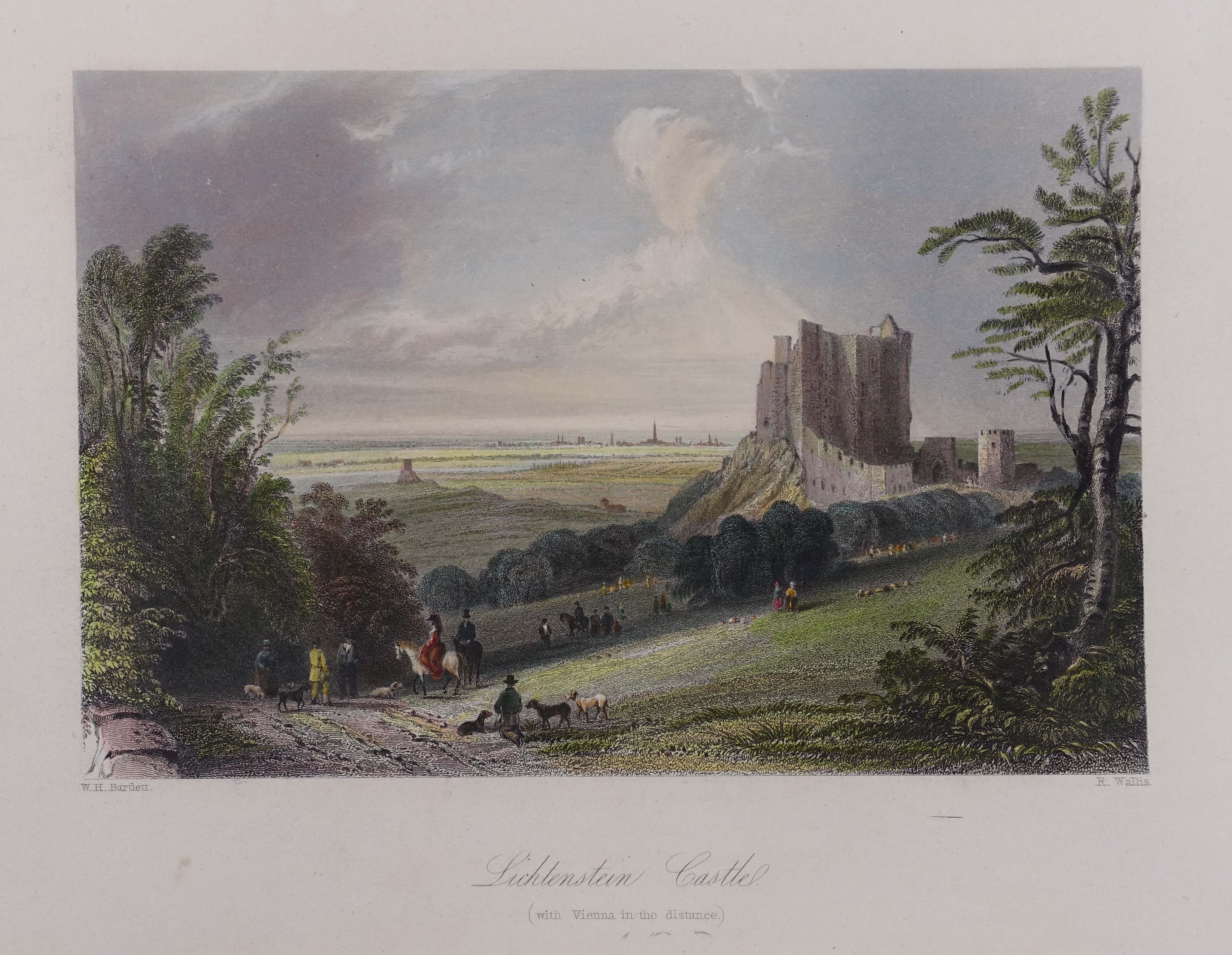 Lichtenstein Castle. Kolorierter Stahlstich v. Wallis n. Bartlett aus ...