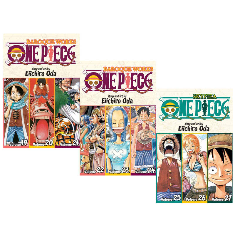 ONE PIECE English MANGA Series by Eiichiro Oda Books 19-27 in 3 OMNIBUS ...