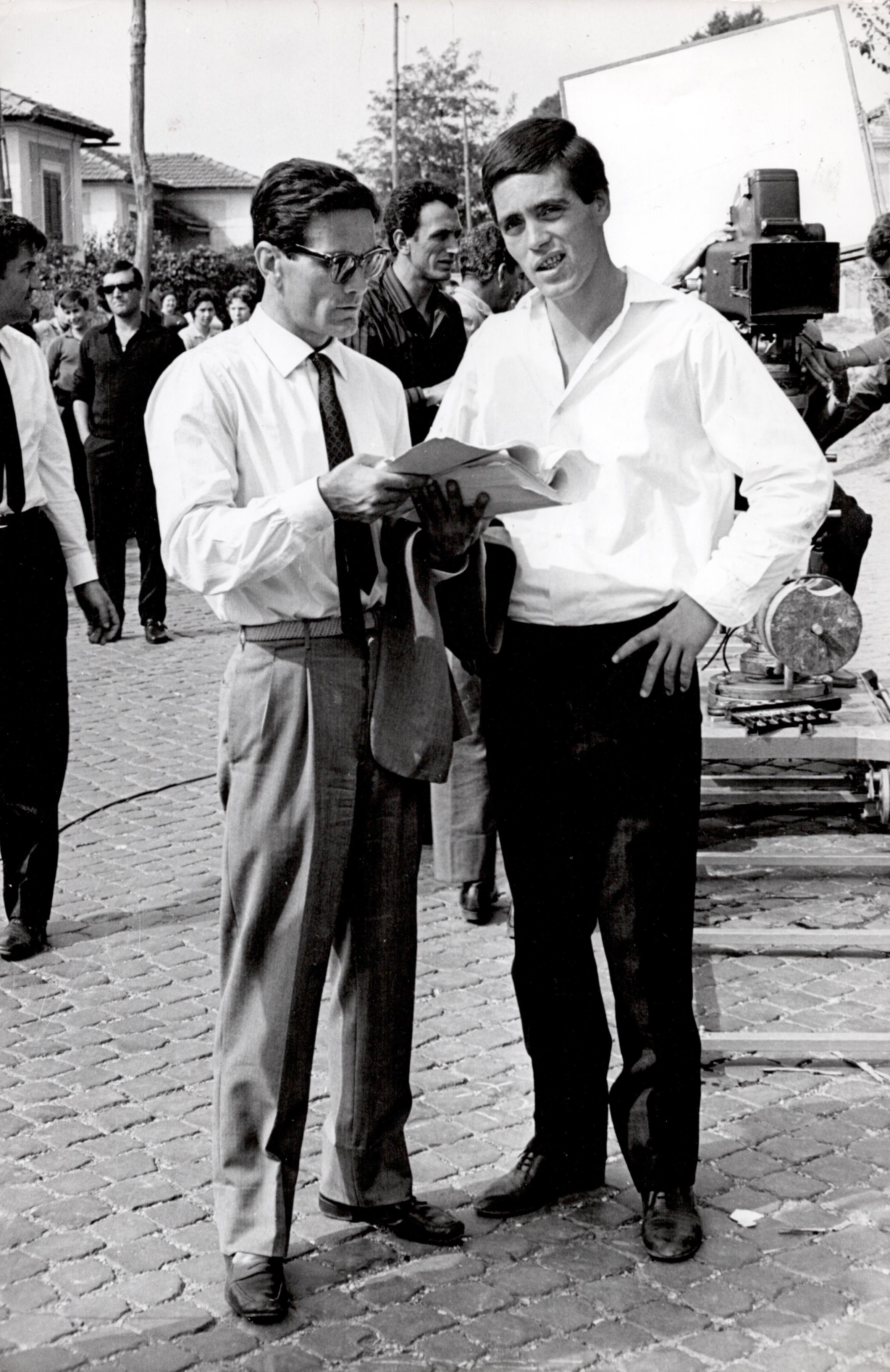 Portrait photographique original de Pier Paolo Pasolini et Franco Citti ...