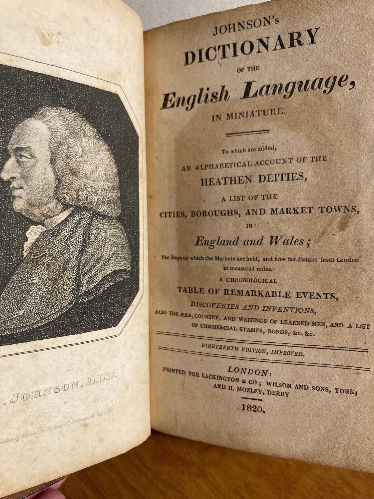 Johnsons Dictionary of the English Language in Miniature. To which are ...