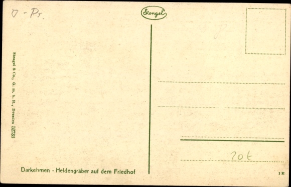 Ansichtskarte / Postkarte Osjorsk Darkehmen Ostpreußen, Heldengräber ...