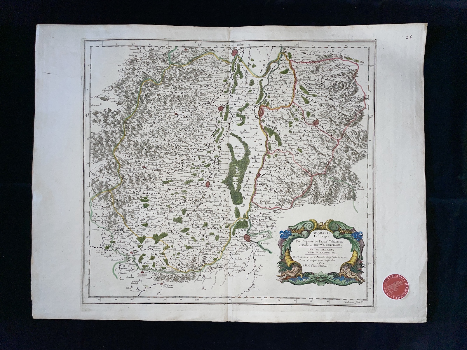 Landkarte des Oberelsass, Sundgau und Breisgau (Haute Alsace, Sundow ...