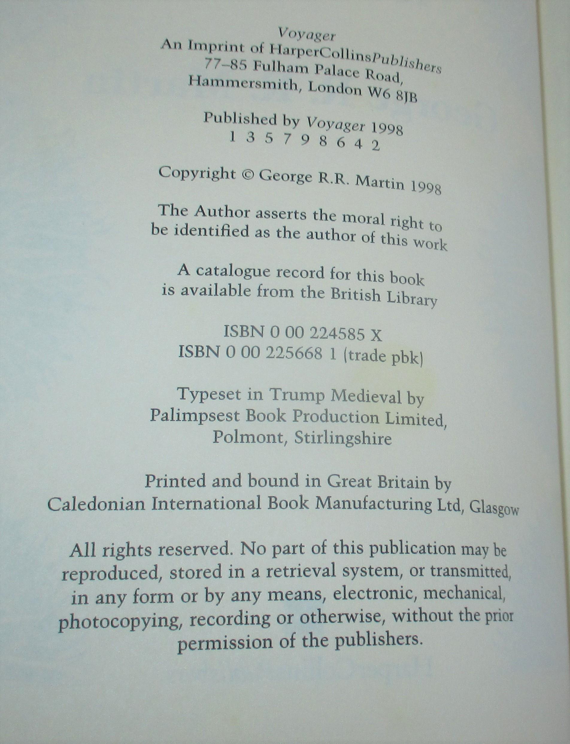 A Clash of Kings (1st Edition) by George R R Martin: Very Good Hard ...