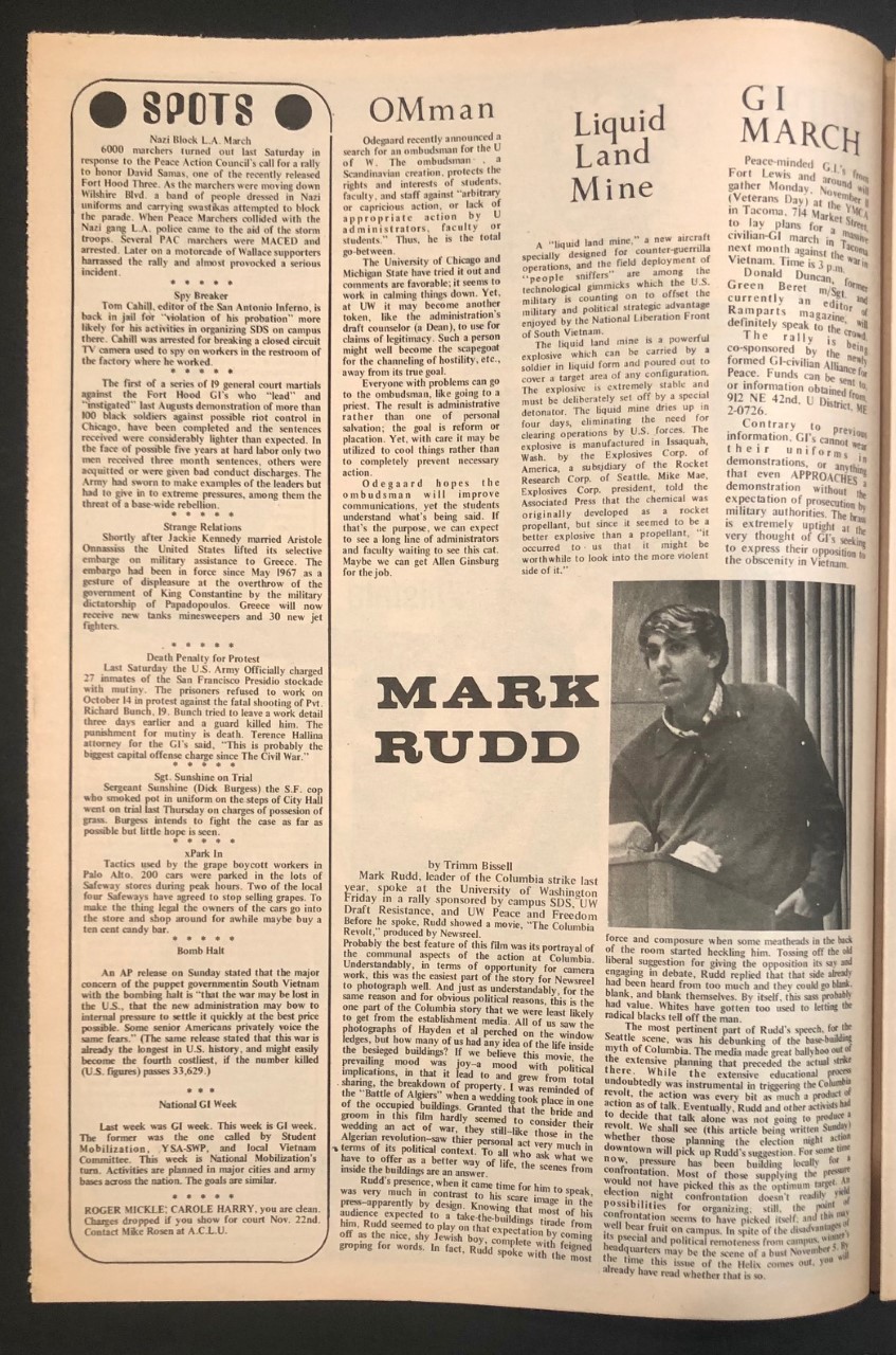 Helix Vol. V No. 4 November 7, 1968 Richard Nixon Cover; Trim Bissell ...