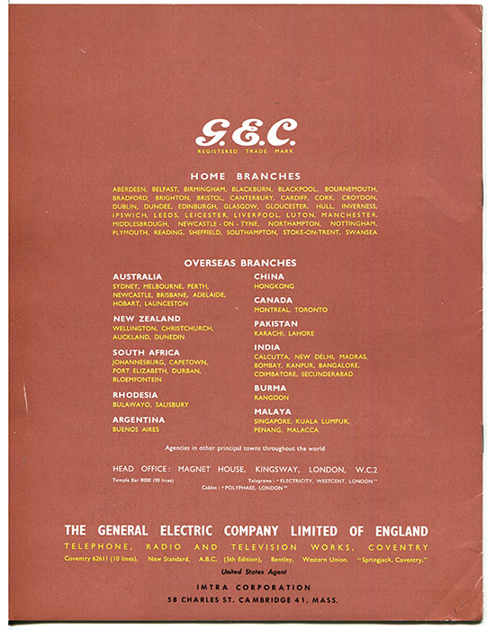 G.E.C. Telephone-Type Relays Catalogue No. 25A by General Electric ...