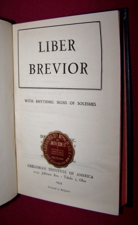Liber Brevior With Rhythmic Signs of Solesmes by Liturgy, Catholic ...