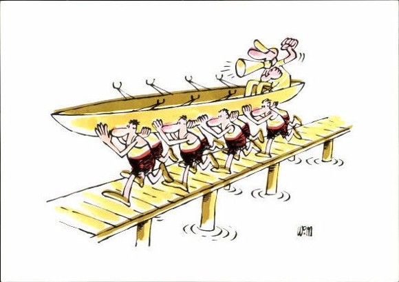 12 alte Ansichtskarte / Postkarte Sport frei, Karikaturen von Willy ... 12 alte Ansichtskarte / Postkarte Sport frei, Karikaturen von Willy ...