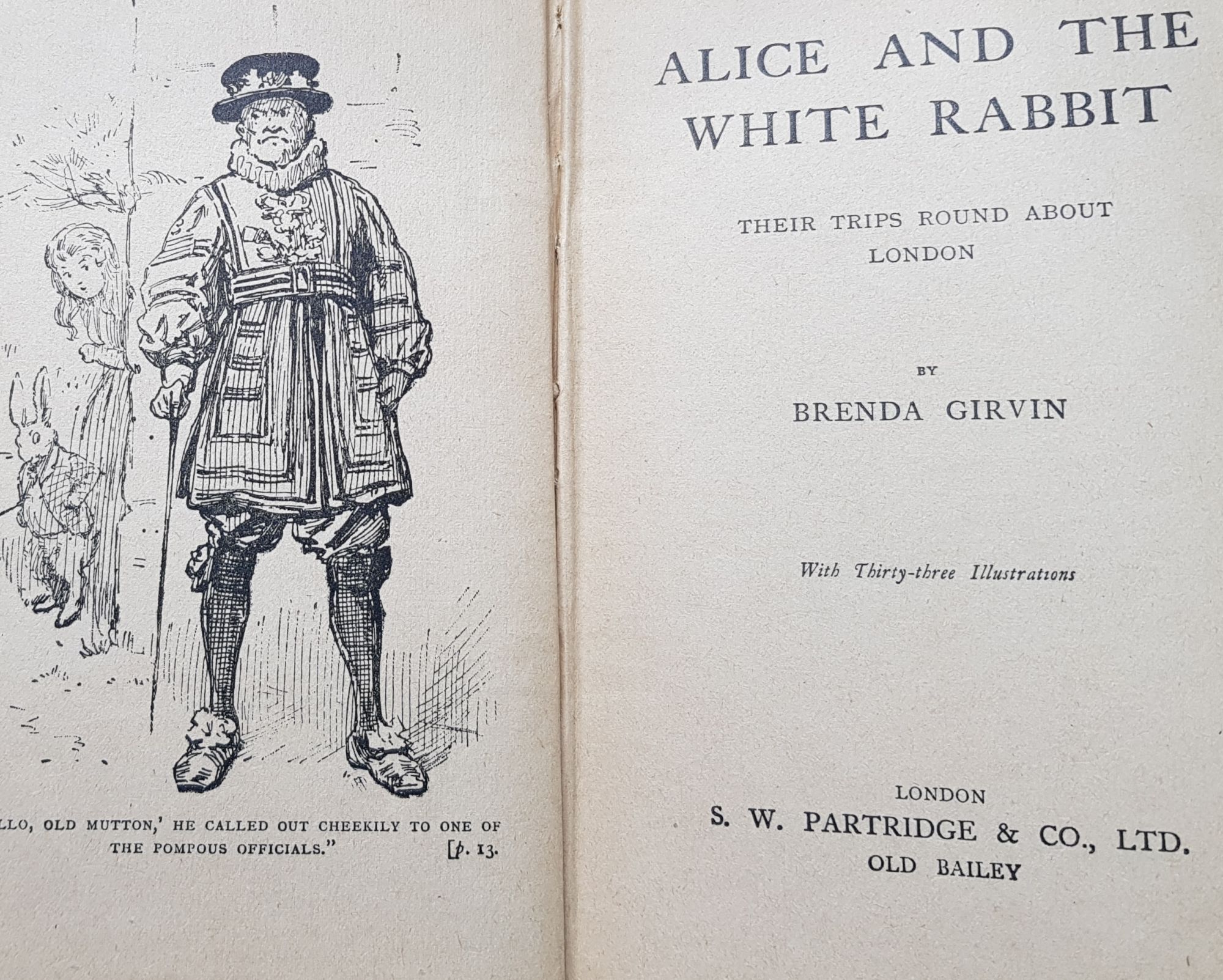 ALICE AND THE WHITE RABBIT Their Trips Around About London by GIRVIN ...