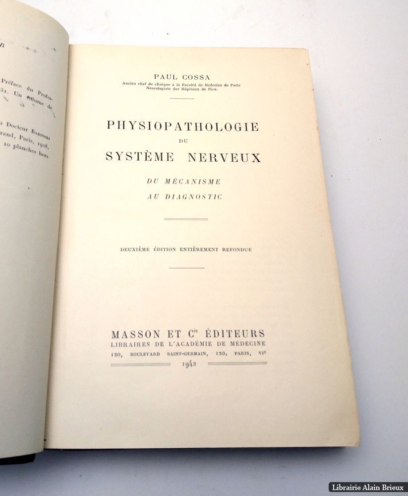 Physiopathologie du système nerveux. Du mécanisme du diagnostic by ...