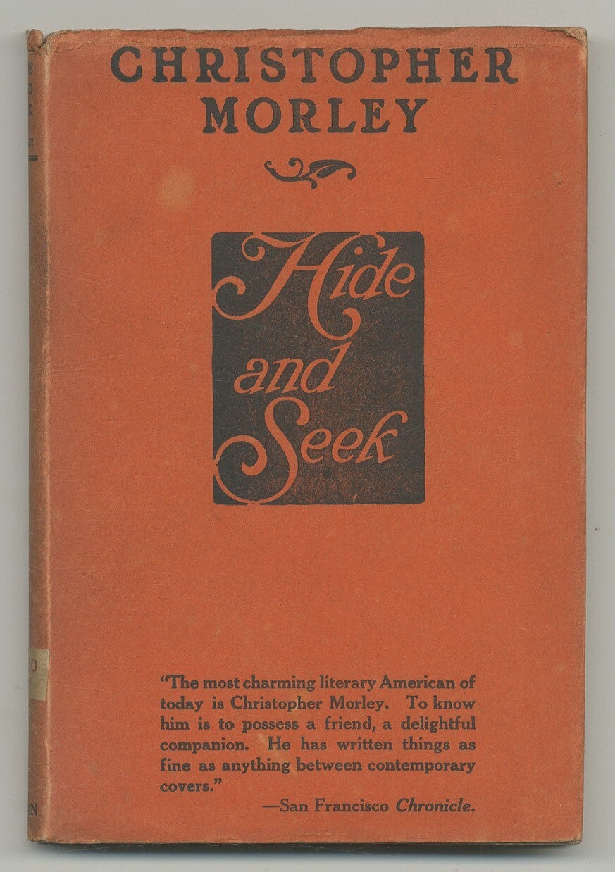 Hide and Seek by MORLEY, Christopher: Near Fine Hardcover (1920 ...