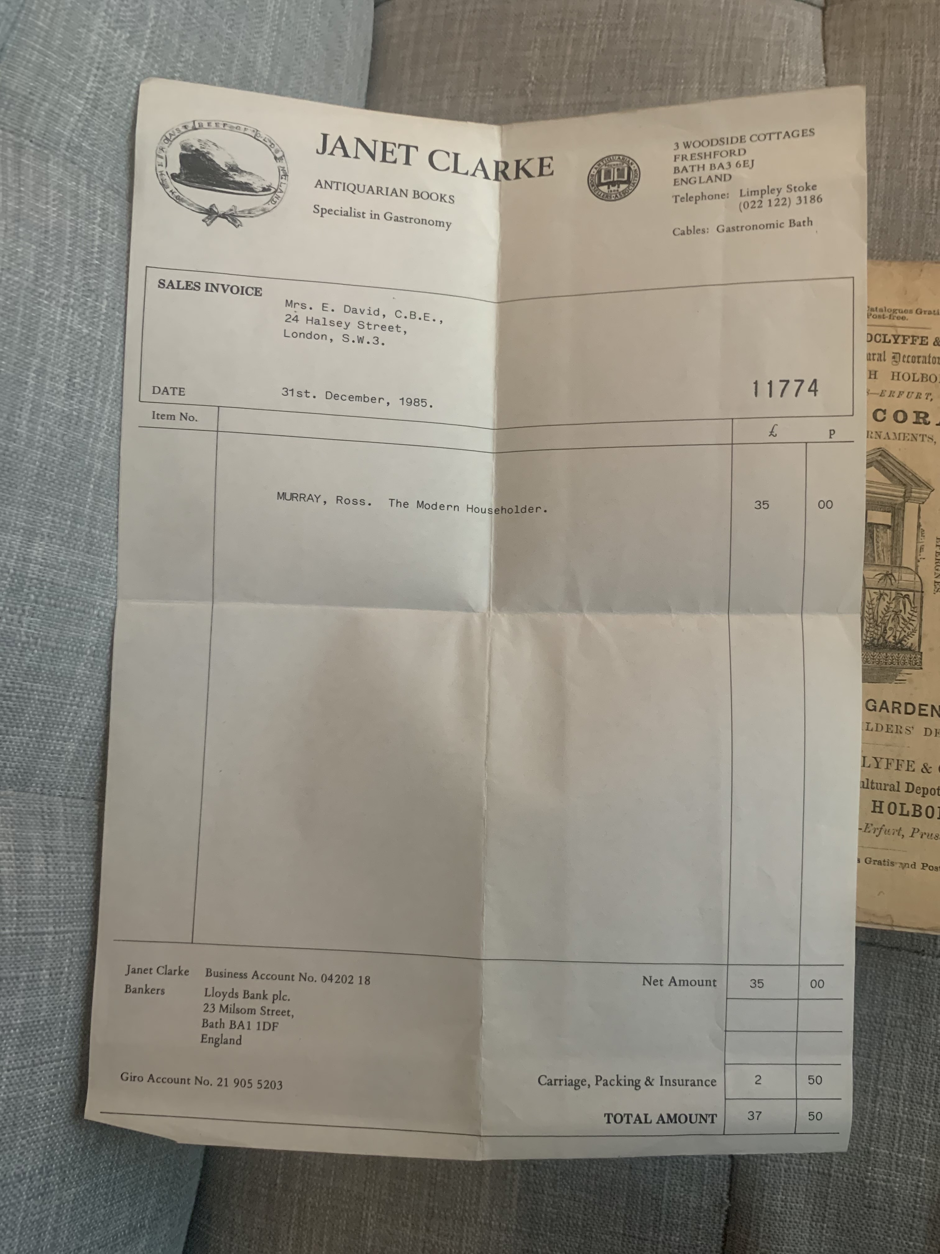 The Modern Householder, Elizabeth David's copy by Ross Murray: Good ...