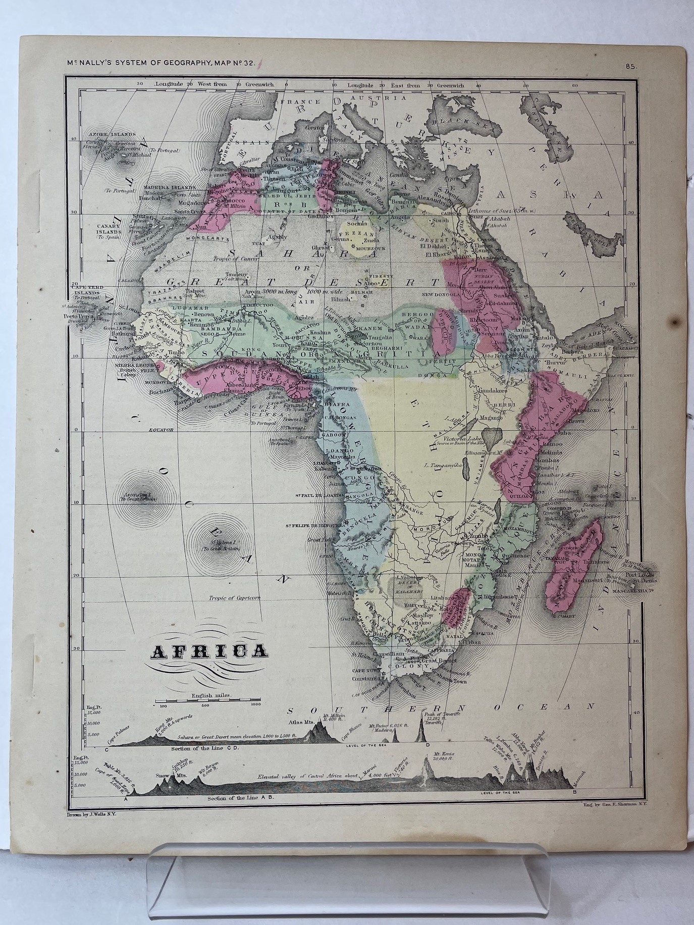 Africa: Map No. 32 from McNally's System of Geography by Wells, J.: Map ...