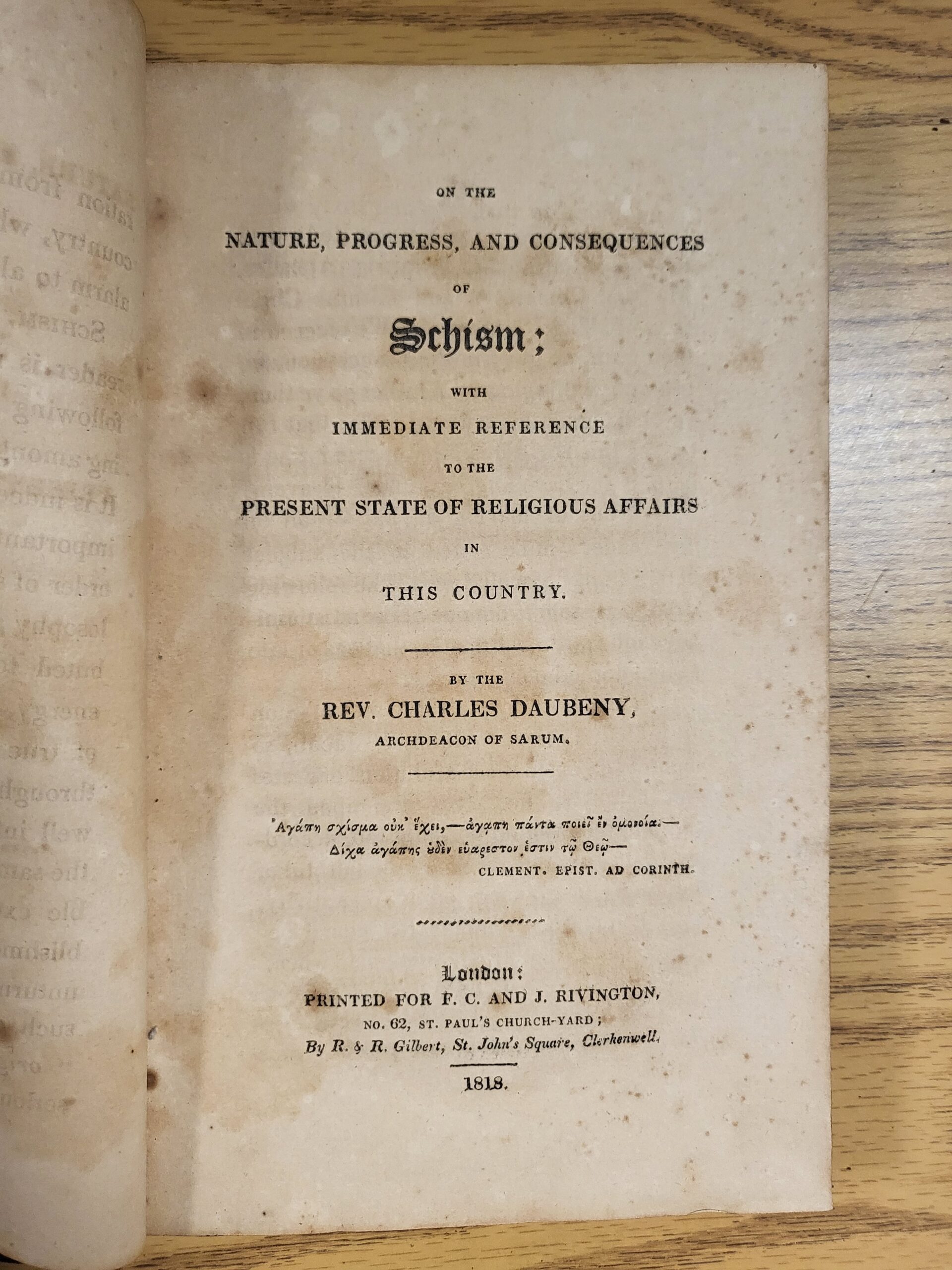 Nature, Progress, and Consequences of Schism; with immediate reference ...