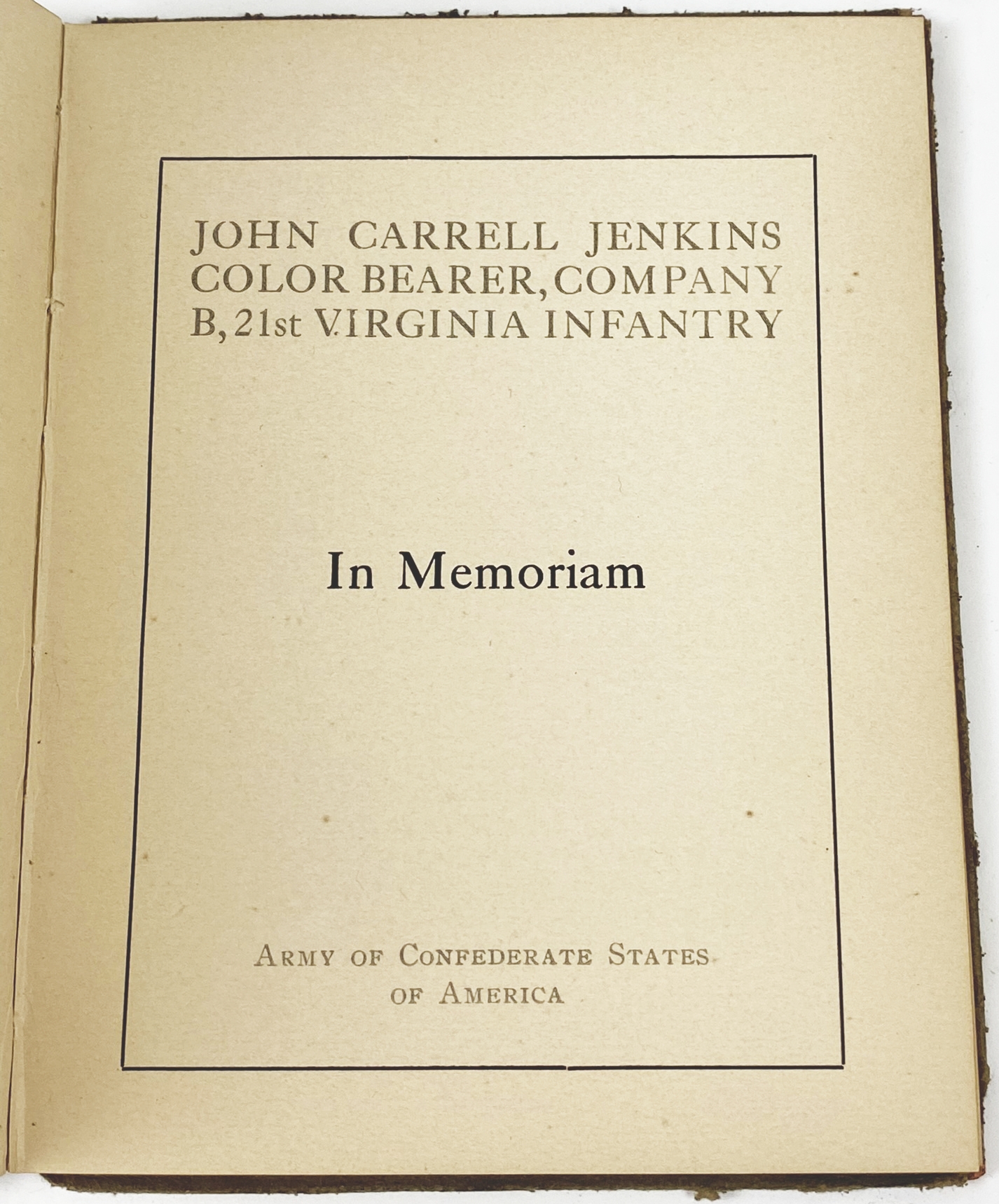 John Carrell Jenkins Memorial by Army of Confederate States of America ...