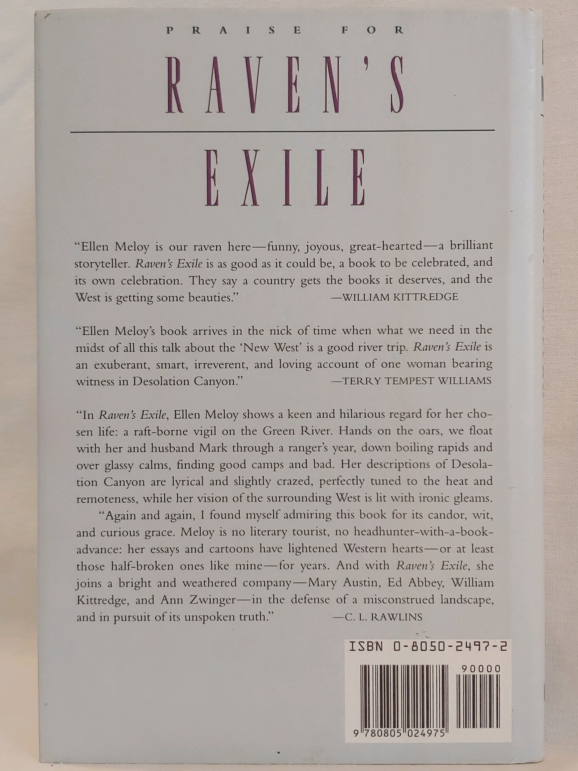 Raven's Exile: A Season on the Green River by Meloy, Ellen: Very Good ...