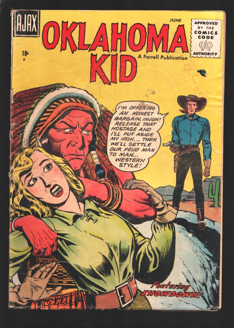 OKLAHOMA KID #1 1957-Ajax-First issue-Lone Eagle appears-Headlight ...
