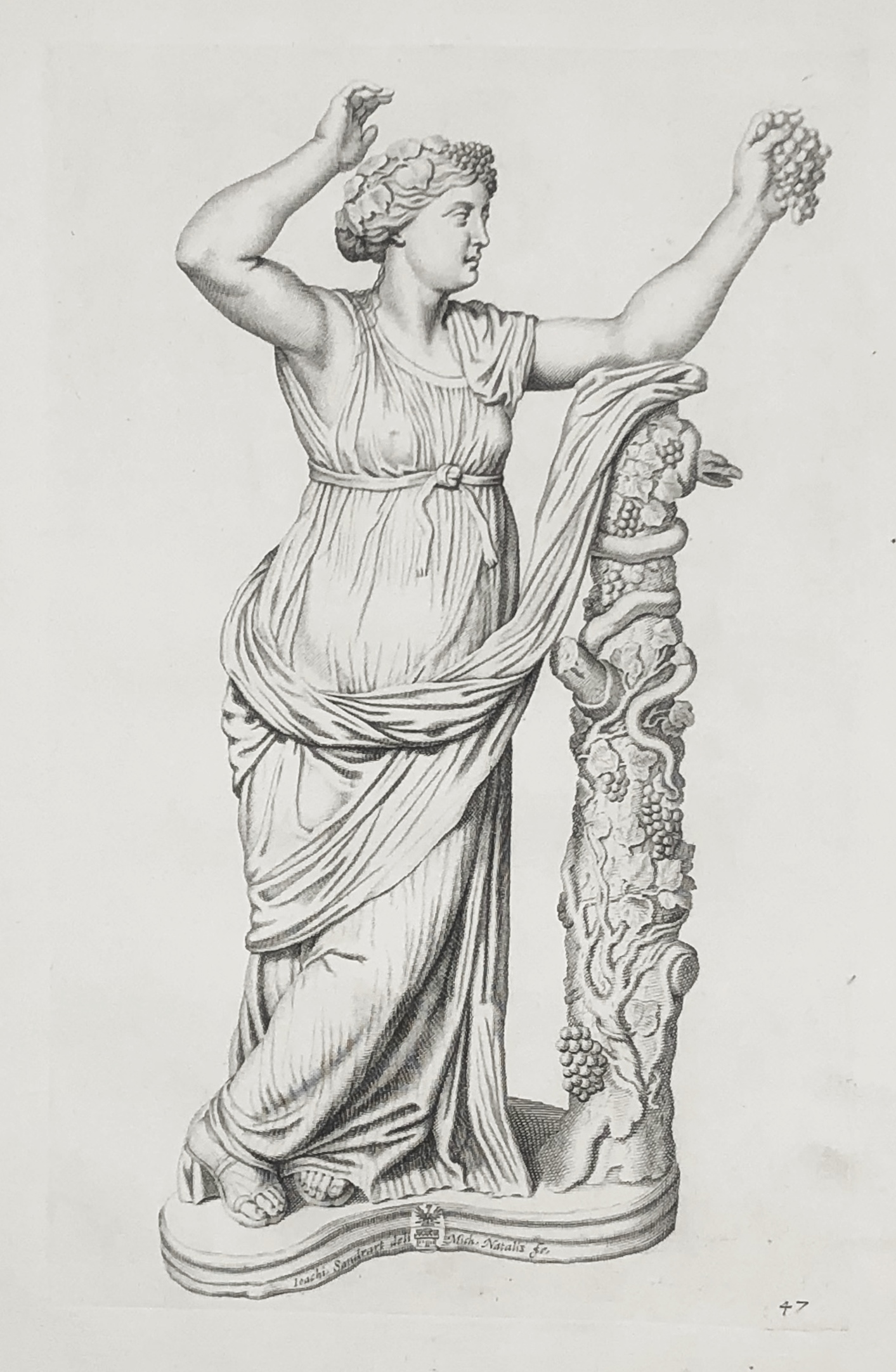 (Female statue with Dionysian attributes) - sculpture / Mythologie ...