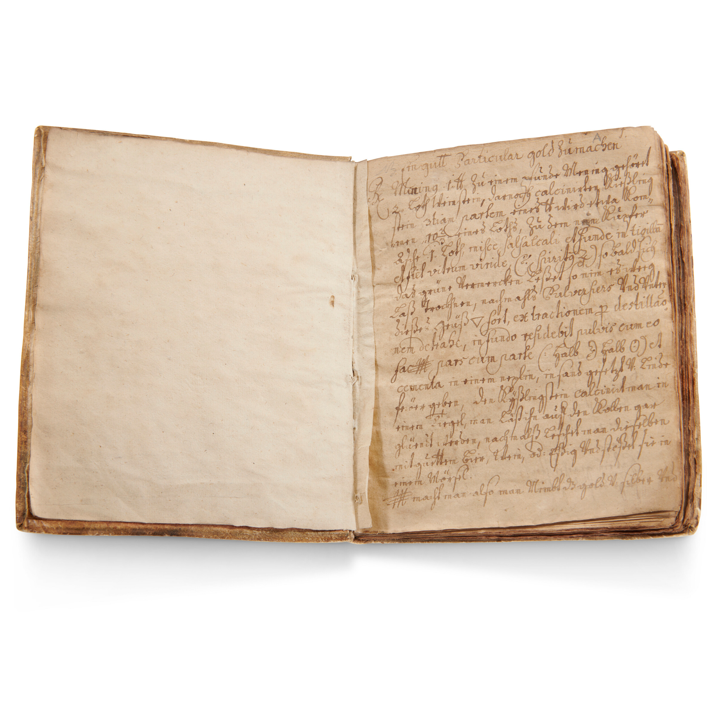 Autograph alchemical manuscript notebook. von Hertodt von Todenfeld ...