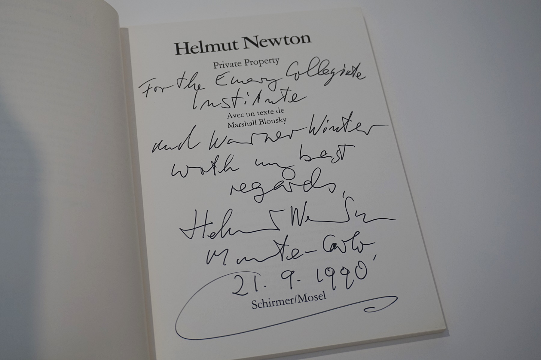 Helmut Newton. Private Property (Inscribed) by Newton, Helmut; Blonsky ...