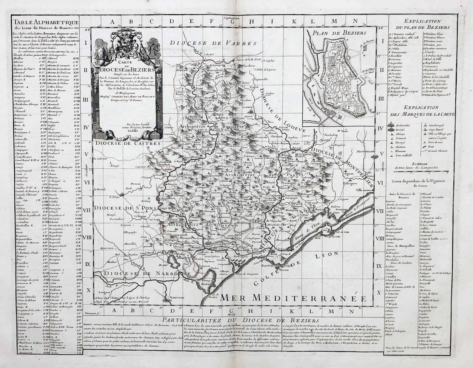 "Carte du diocese de Beziers" - Beziers Pezenas Lodeve Agde Sete ...