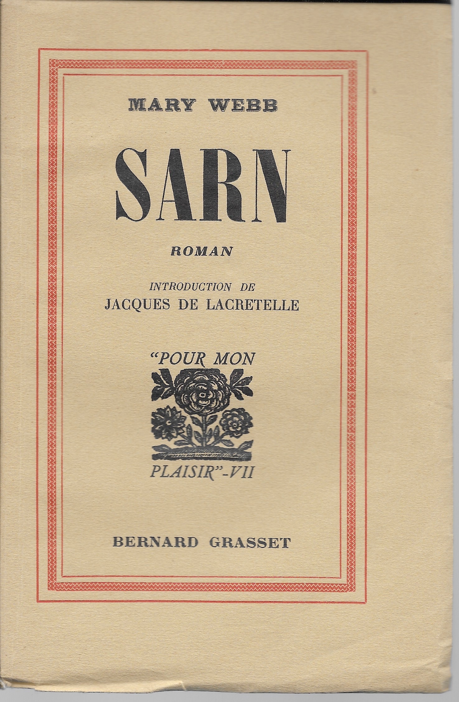 Sarn by WEBB Mary: Très bon Broché (1930) édition originale ...