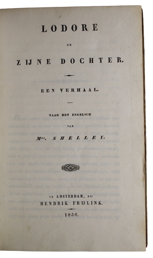 Lodore en zijne dochter by SHELLEY, Mrs. [Mary Wollstonecraft]: (1836 ...