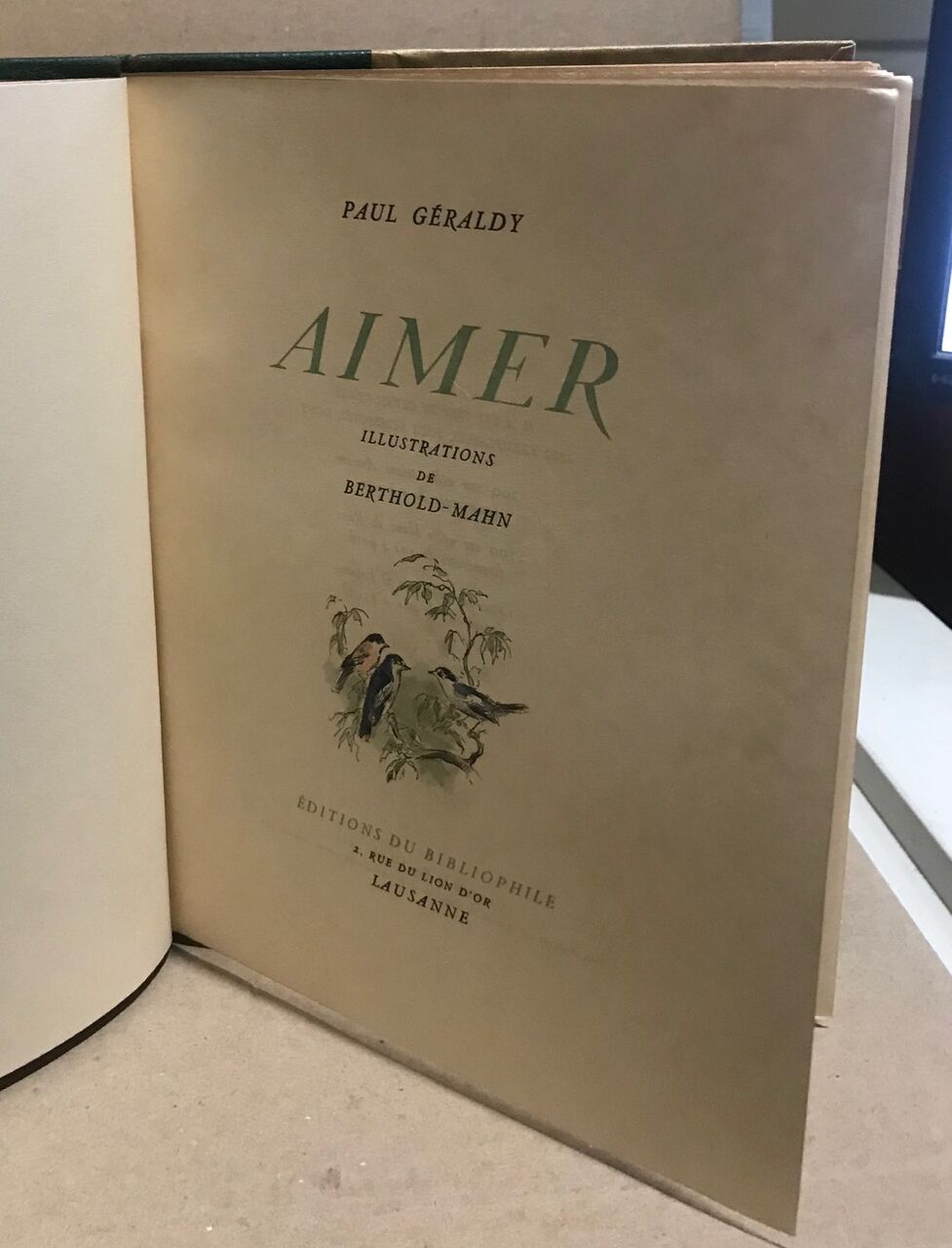 Aimer / illustrations de Berthold-mahn / exemplaire numéroté 1/200 sur ...