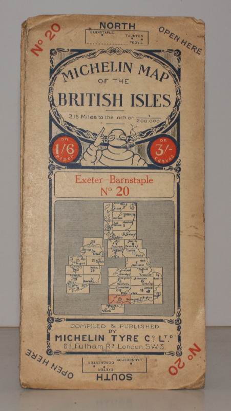 Michelin Map of the British Isles. No. 20. Exeter - Banstaple. [Scale 3 ...