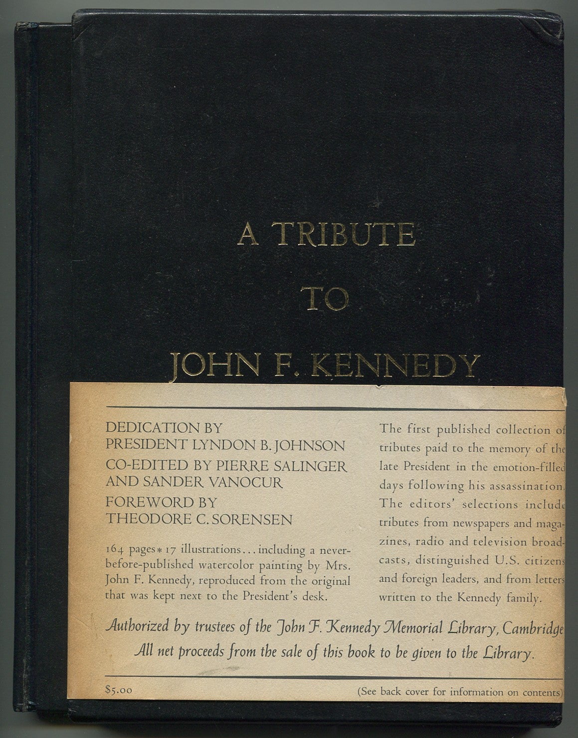 A Tribute to John F. Kennedy by SALINGER, Pierre and Sander Vanocur ...