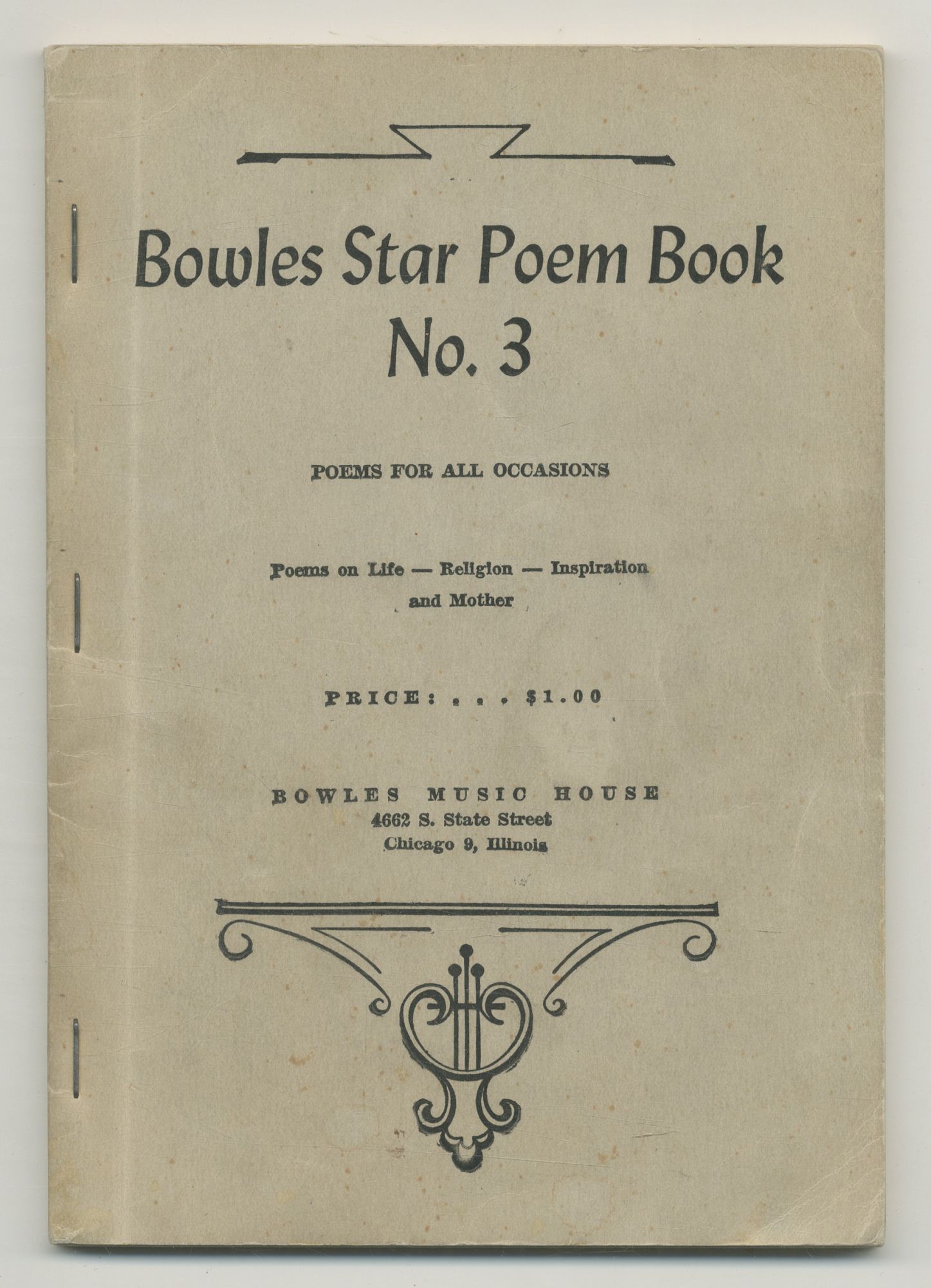 Bowles Star Poem Book No. 3: Poems for All Occasions by BOWLES, Lillian ...