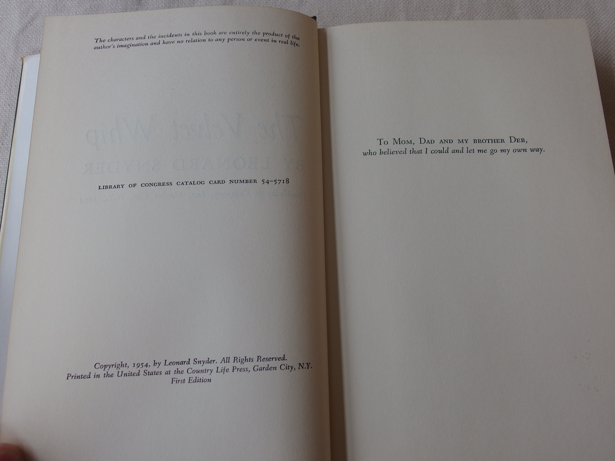 The Velvet Whip by Leonard Snyder: Near Fine Hardcover (1954) 1st ...