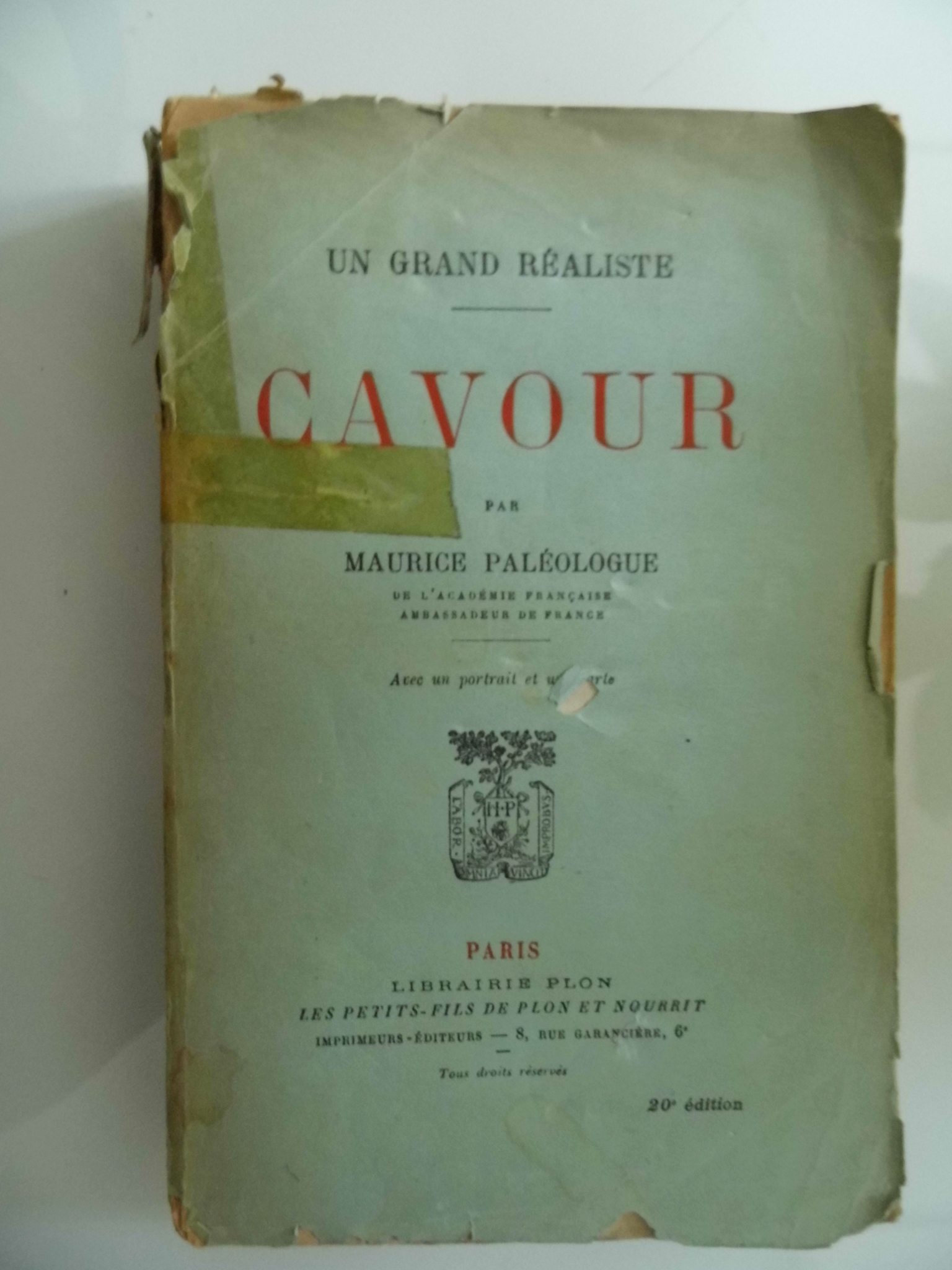 UN GRAND REALISTE CAVOUR PAR MAURICE PALEOLOGUE de Maurice Paleologue ...