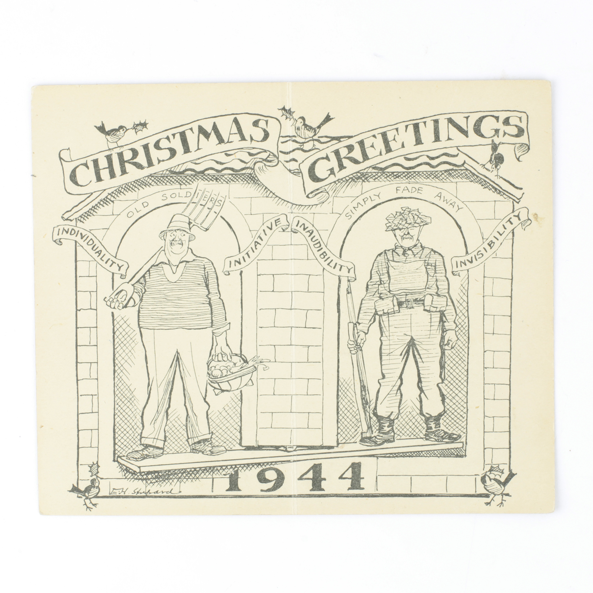 INSCRIBED CHRISTMAS CARD Christmas Greetings 1944 de SHEPARD, E.H ...