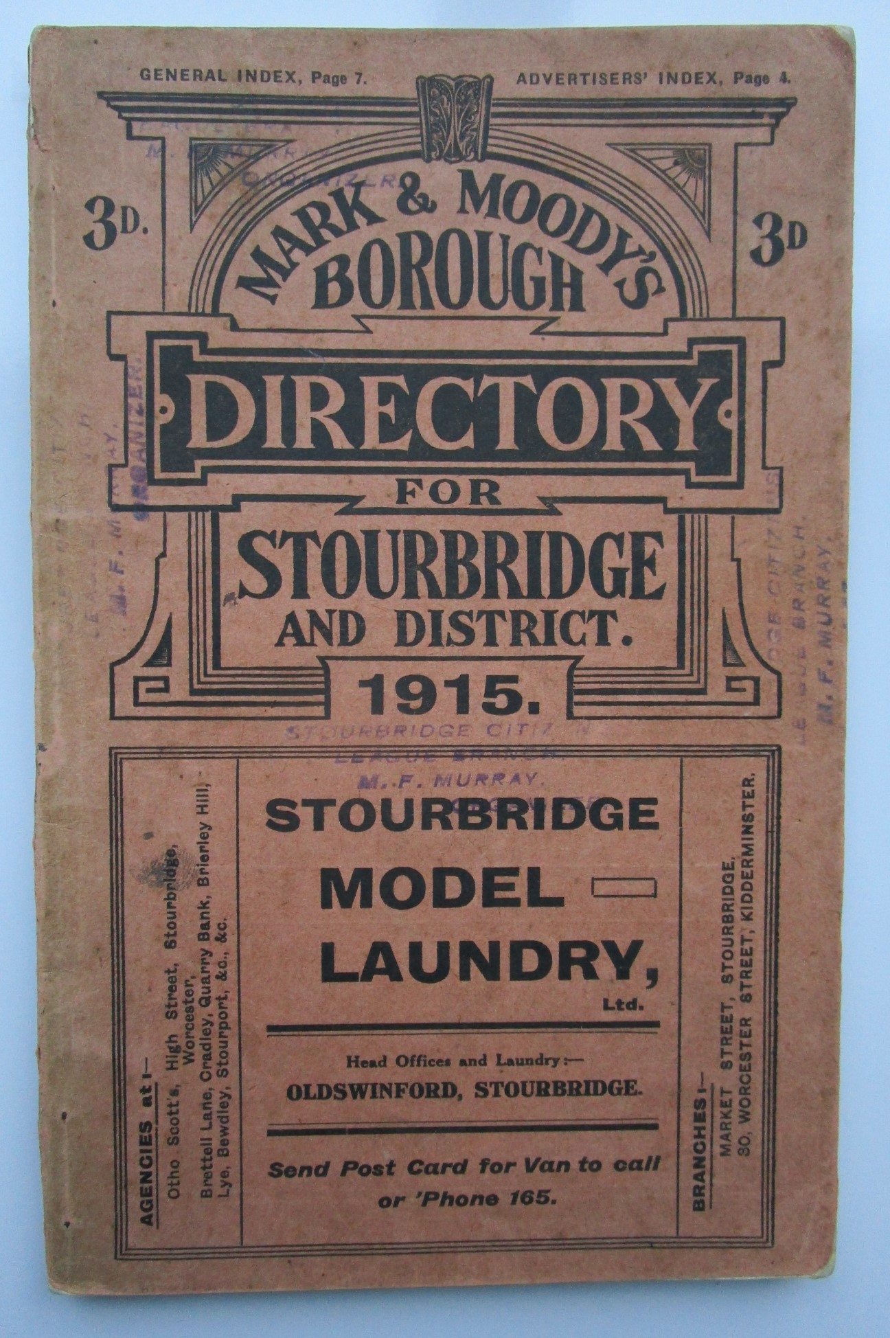 STOURBRIDGE ALMANACK & DIRECTORY For Stourbridge, Amblecote, Brierley ...