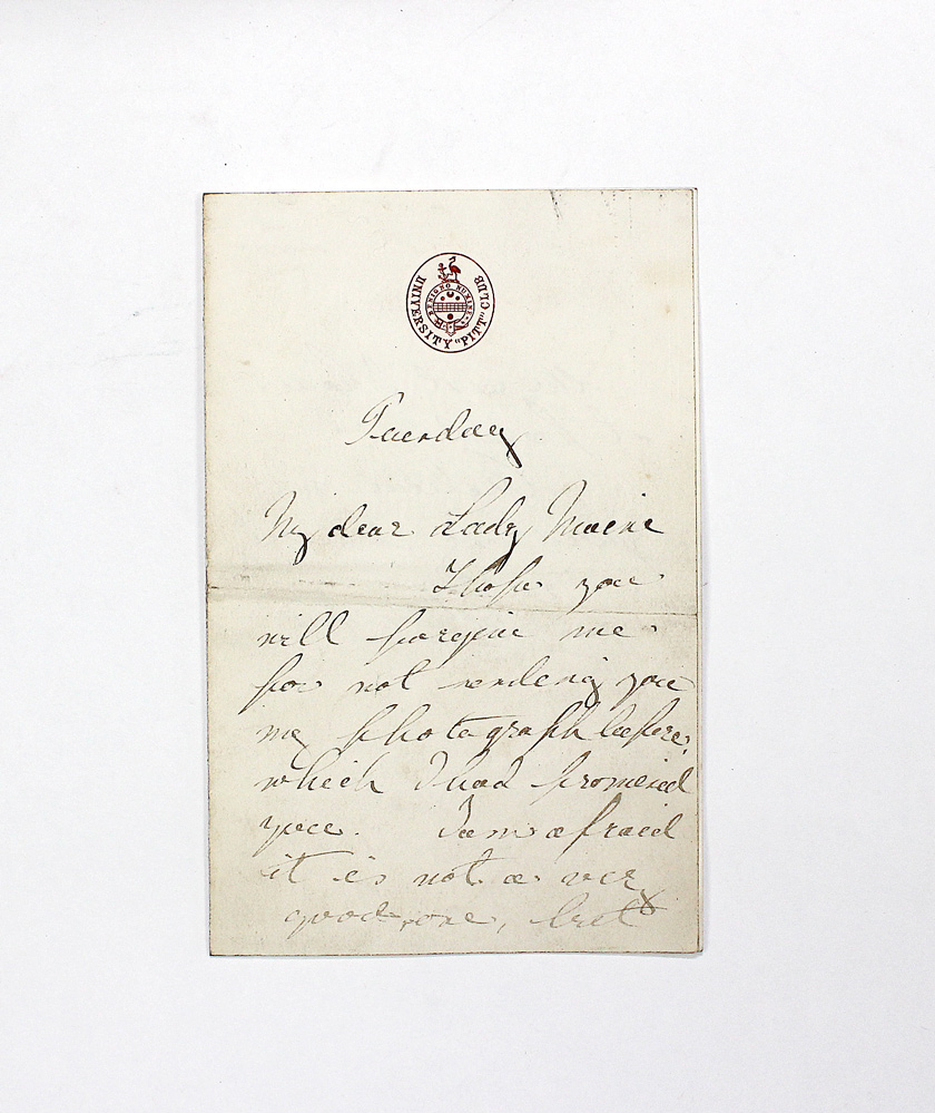 An Original Hand Written University Pitt Club Letter and Signed by ...