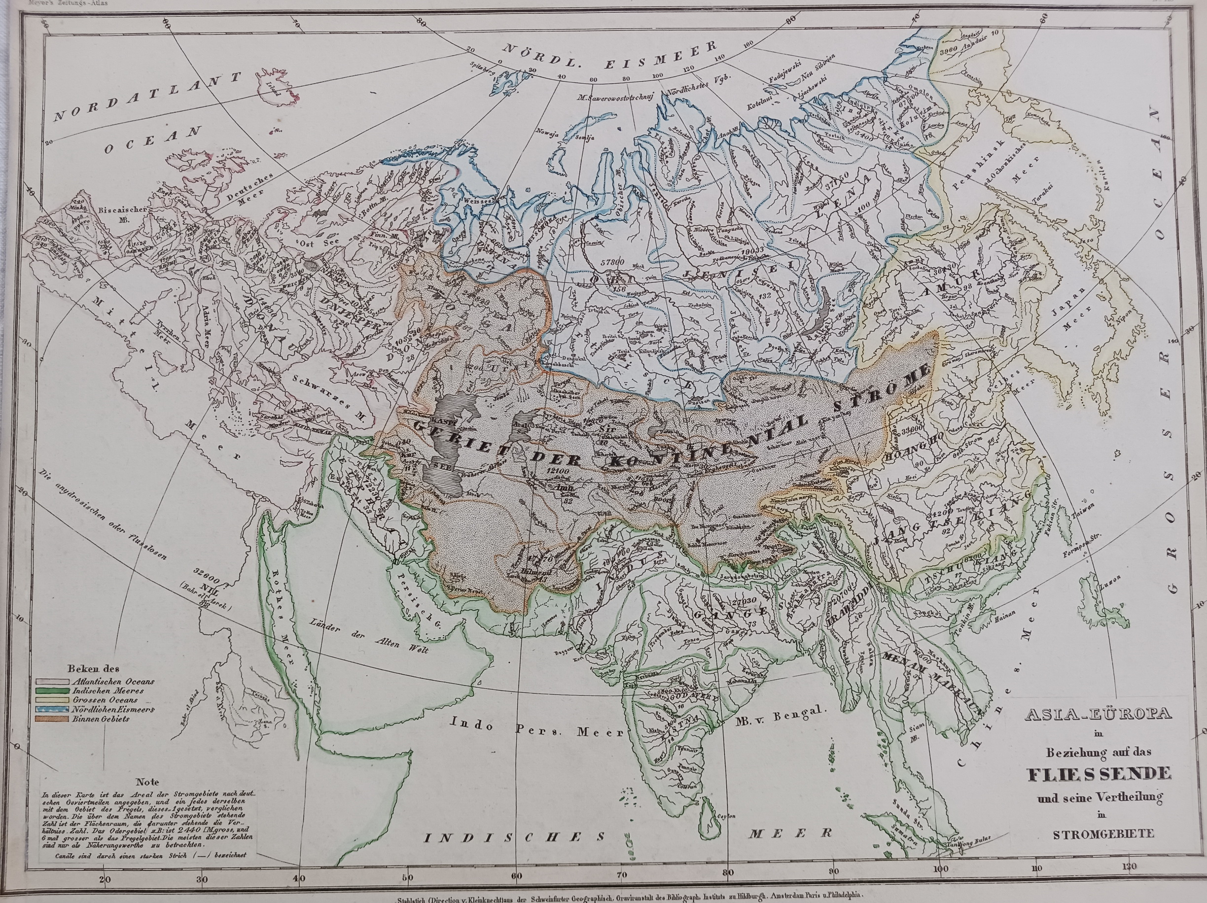 PLANISPHERE HYDROLOGIE FEUVES 1849 MAP MEYER Z120 by Joseph MEYER: (1849) Map | Librairie RAIMOND