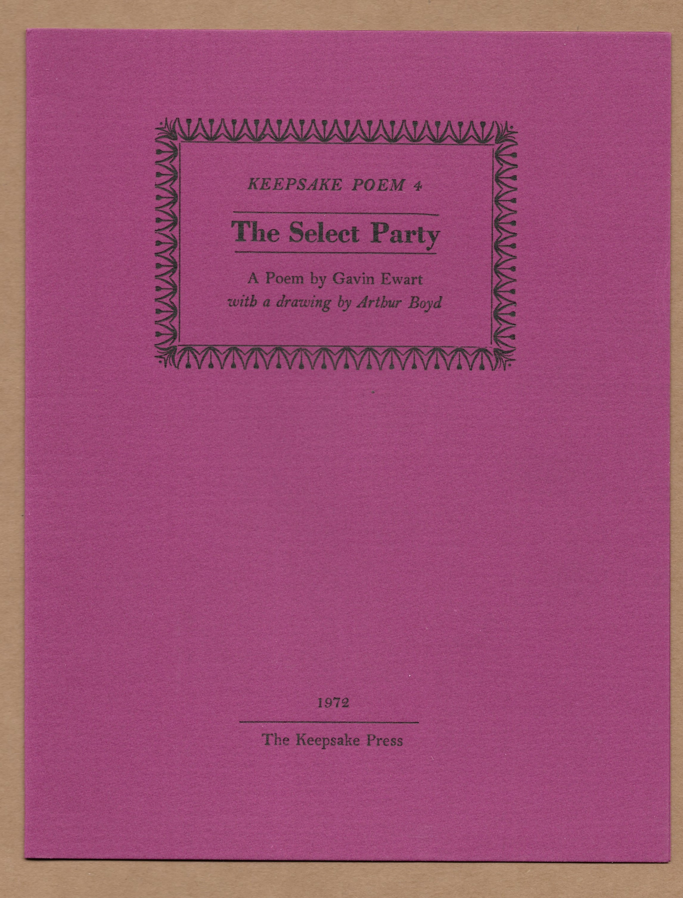 The Select Party (Keepsake Poem 4) [Together with envelope] by Gavin ...