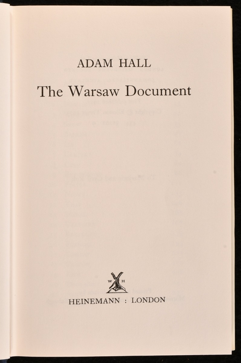 The Warsaw Document by Adam Hall [Elleston Trevor]: Fine Cloth (1971 ...