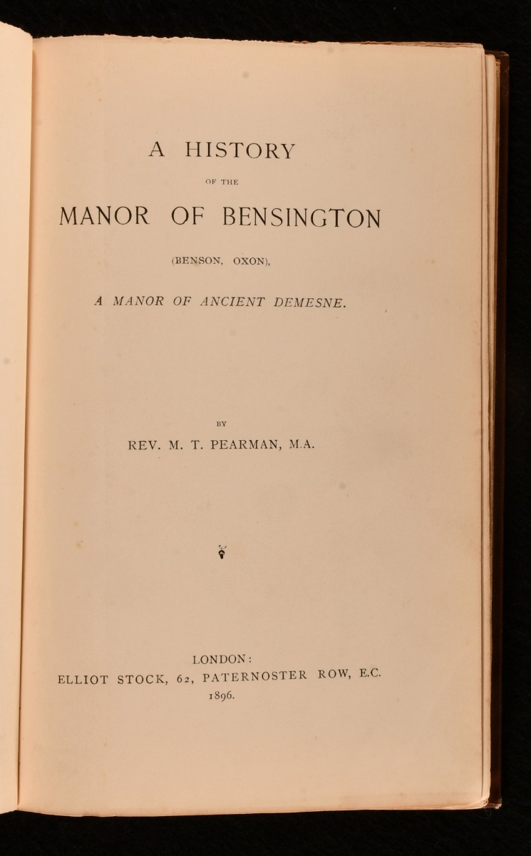 A History of the Manor of Bensington (Benson, Oxon), A Manor of Ancient ...