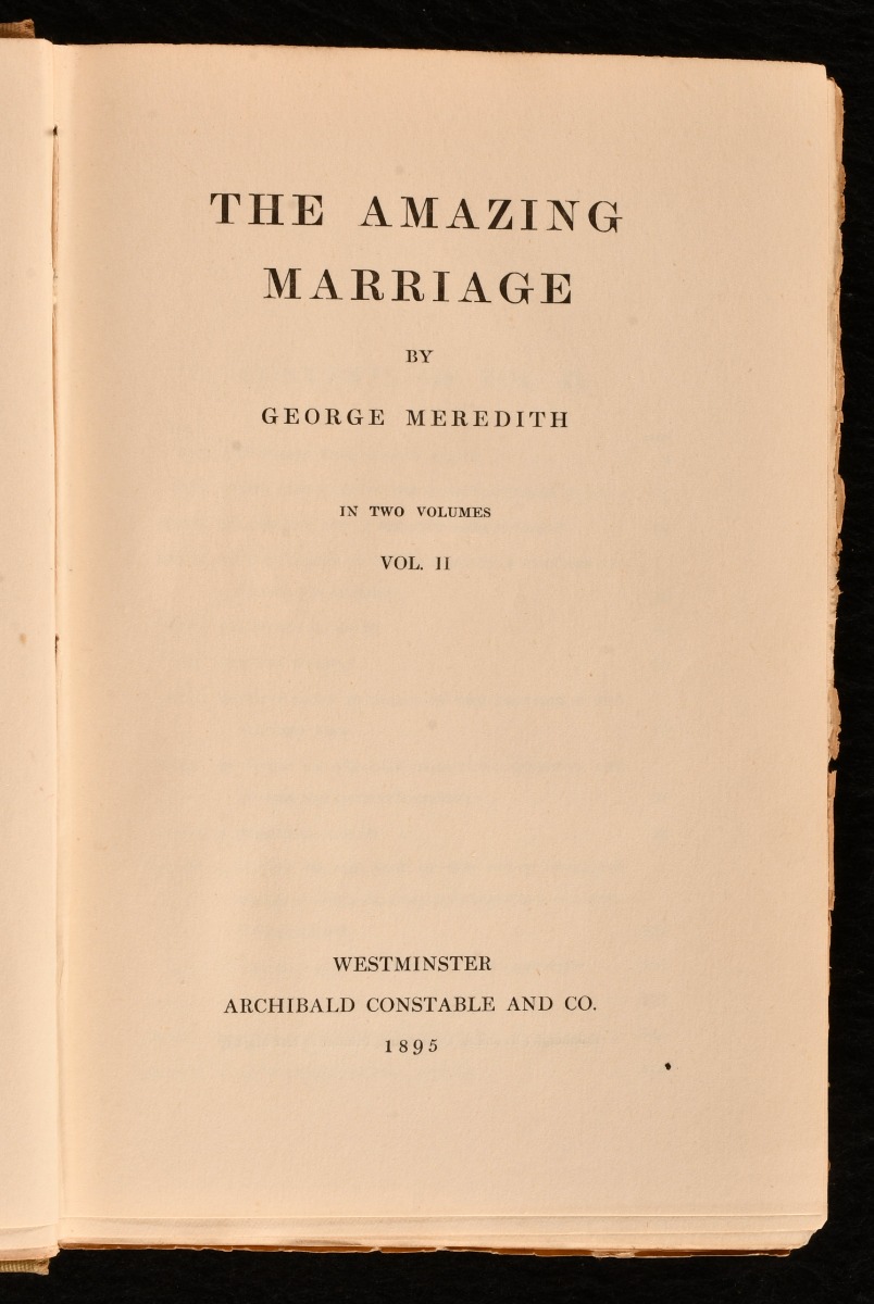 The Amazing Marriage von George Meredith: Very Good Cloth (1895) First ...