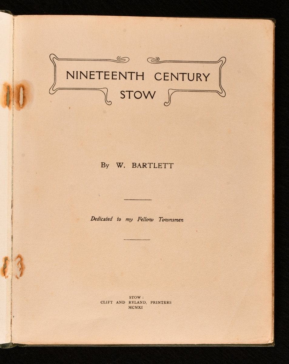 Nineteenth Century Stow by W. Bartlett: Very Good Cloth (1911) First ...