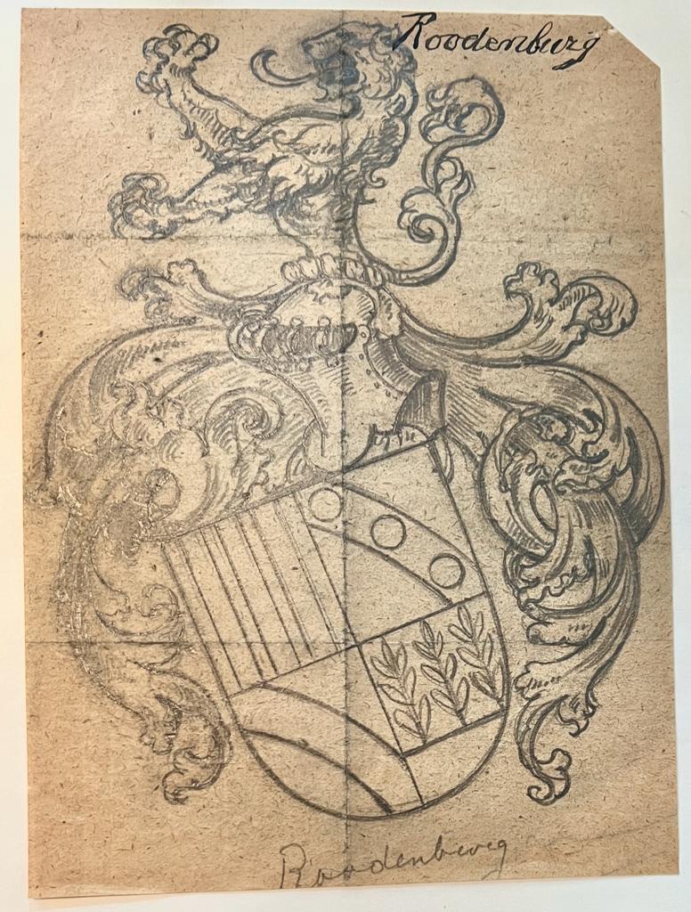 Wapenkaart/Coat of Arms: Original preparatory drawing of Roodenburg ...