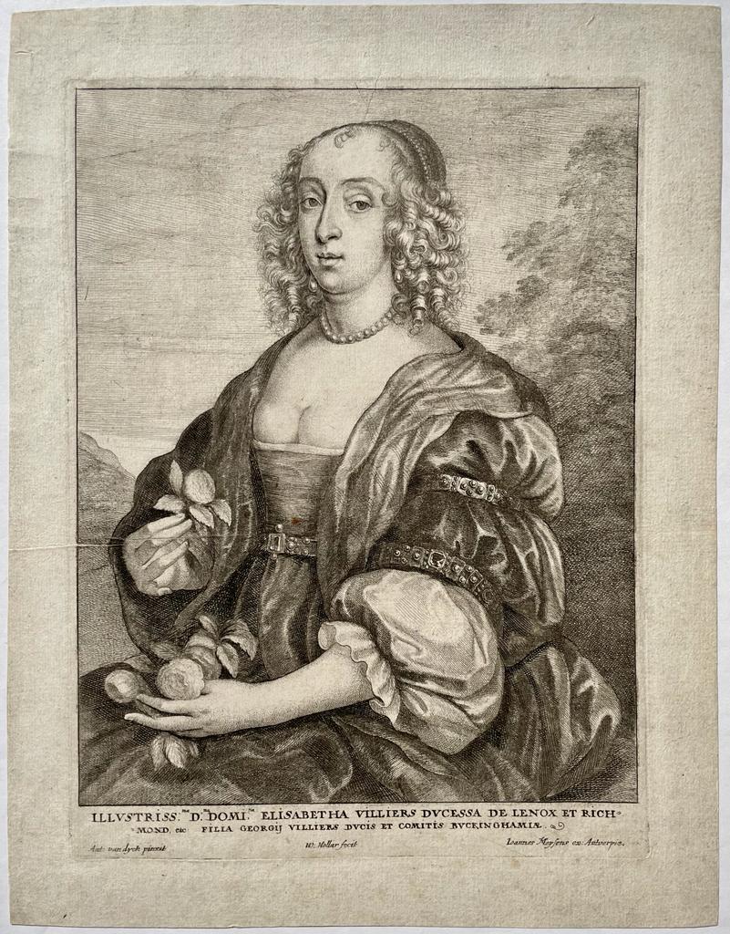 Antique print, etching | Portrait of Elisabetha Maria Villiers ...