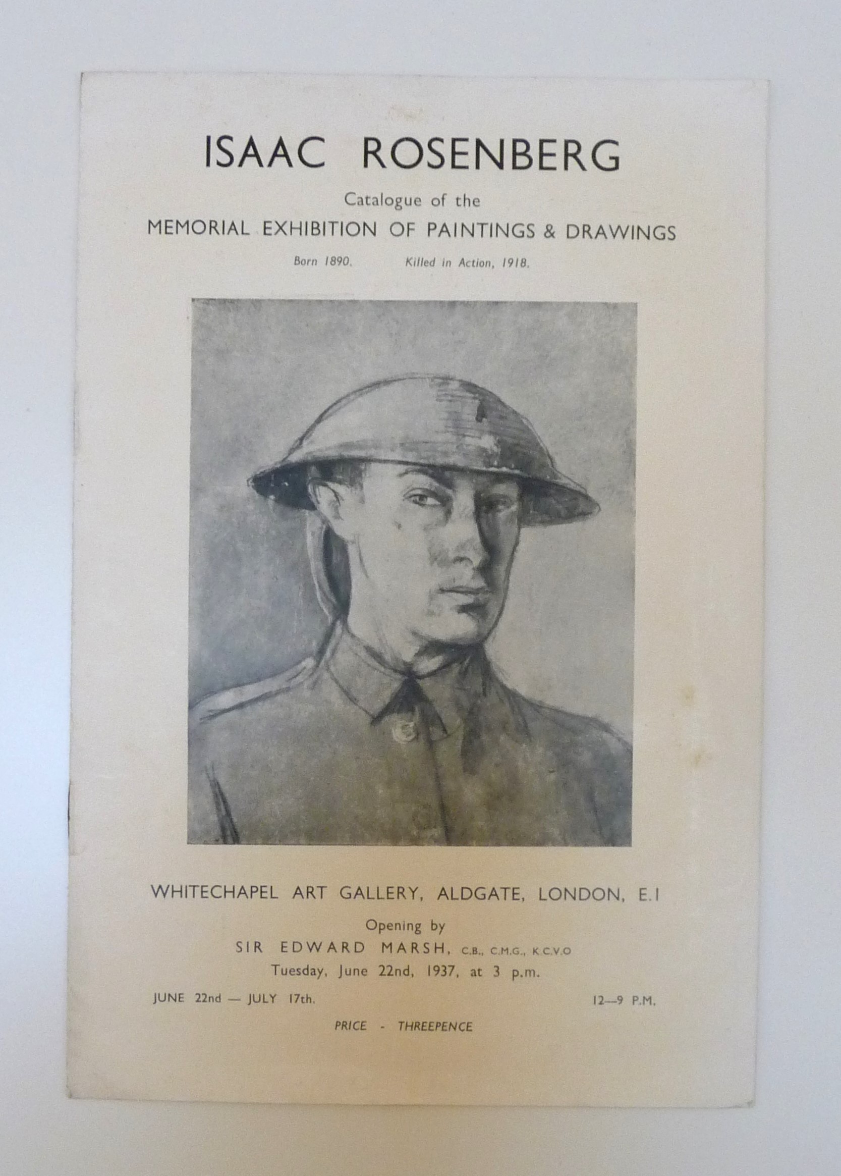 Isaac Rosenberg. Catalogue of the Memorial Exhibition of Paintings ...