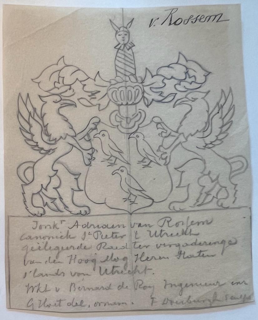 Wapenkaart/Coat of Arms: Original preparatory drawing of van Rossem ...