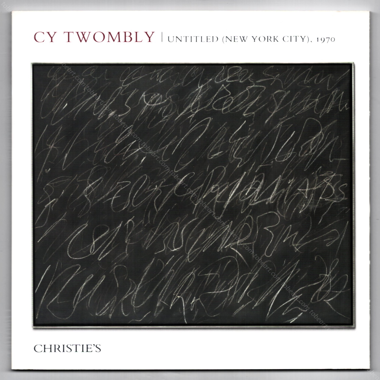Cy TWOMBLY. Untitled (New York City), 1970. by [Cy TWOMBLY].: Très bon ...