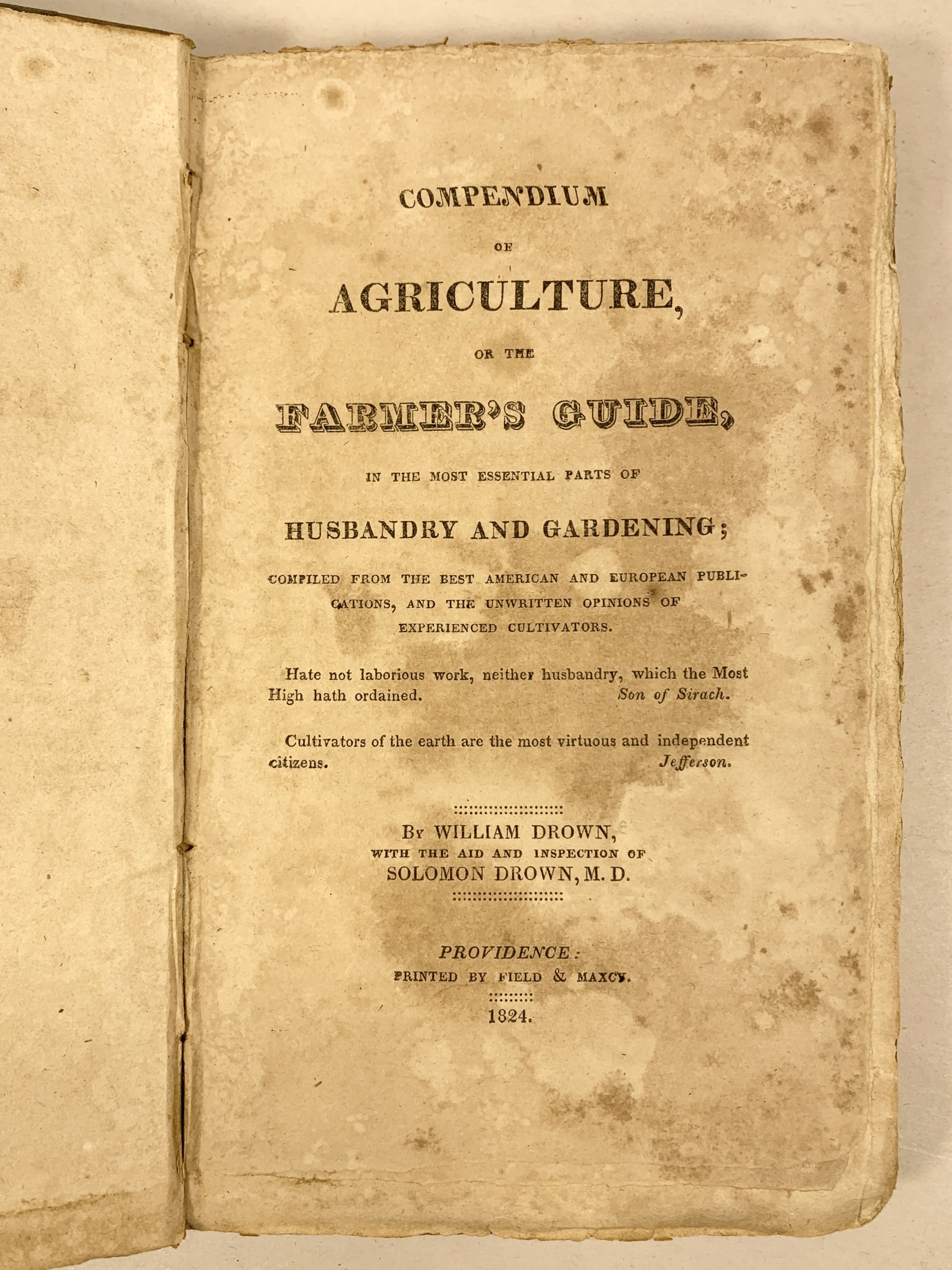 Compendium of Agriculture or the Farmer's Guide in the Most Essential ...