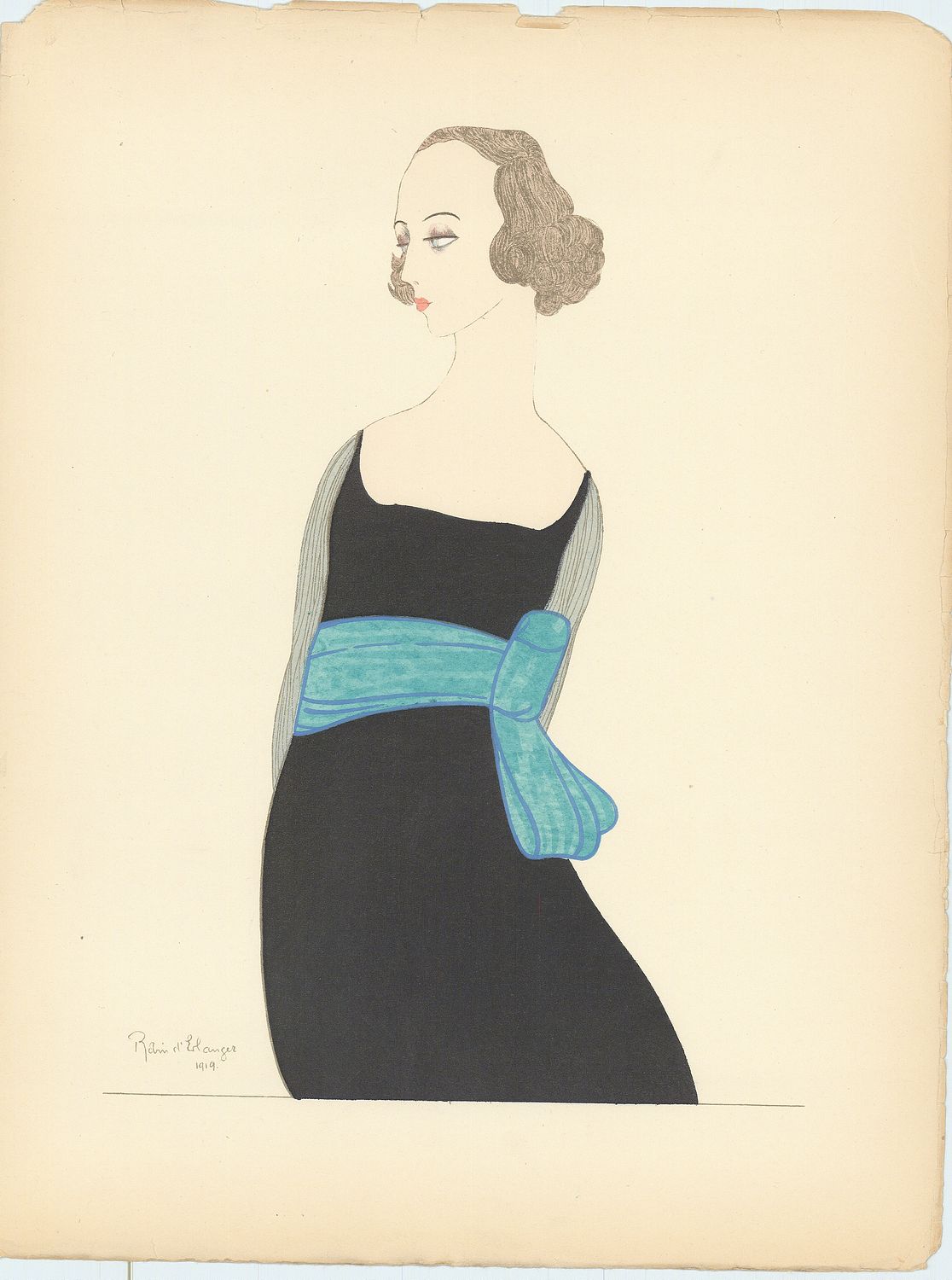 [Woman in a Black Dress]. [From] Feuillets d'art. Recueil de ...